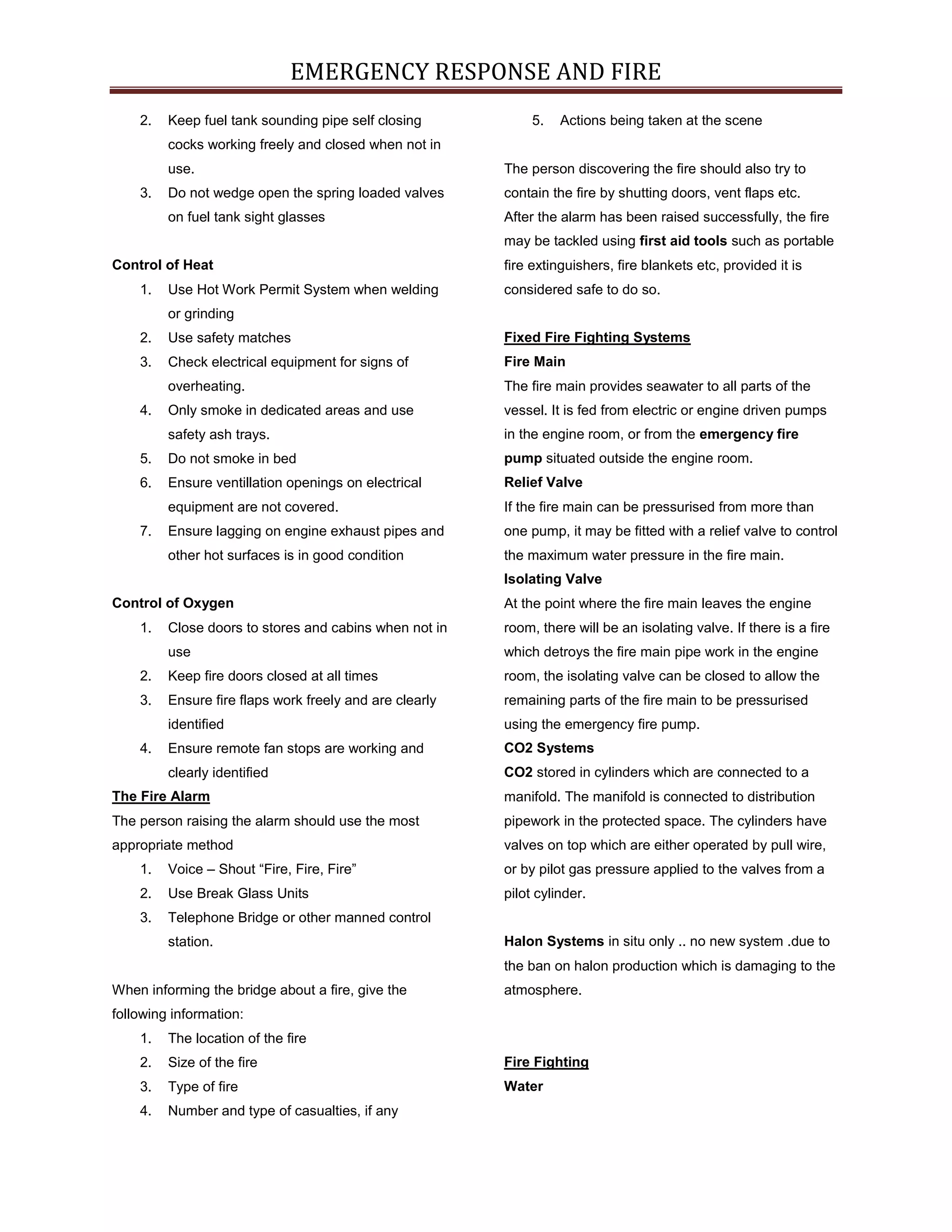 Emergency response | DOCX