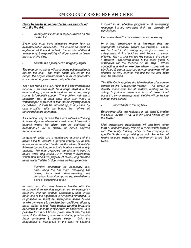 Emergency response | PDF