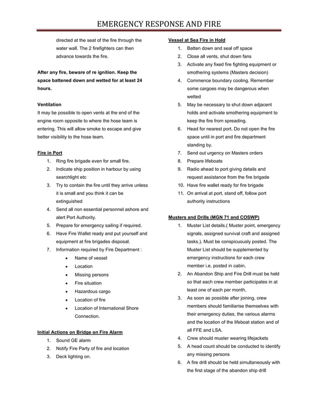 Emergency response | PDF