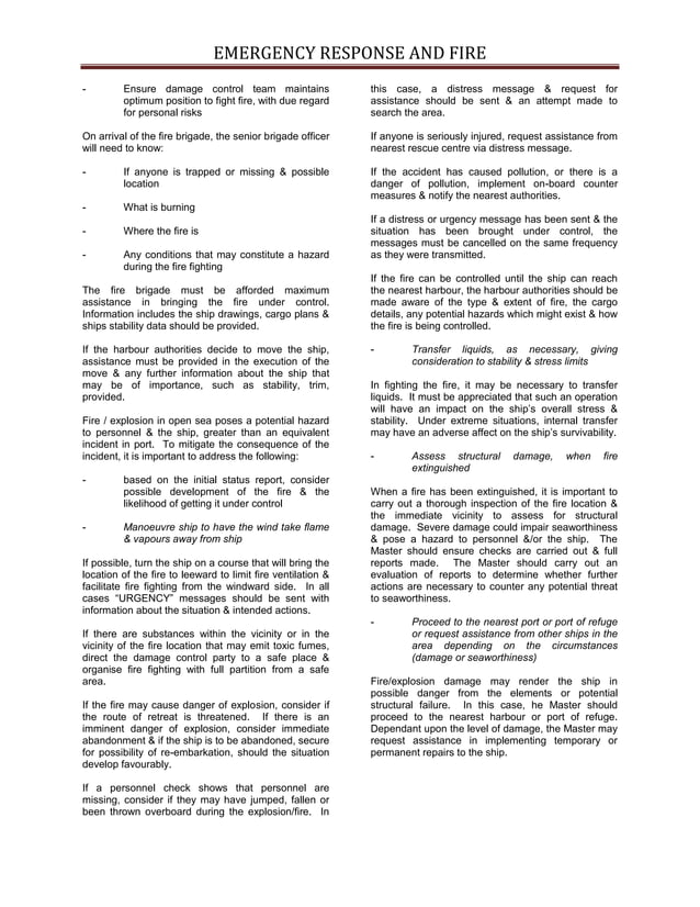 Emergency response | PDF