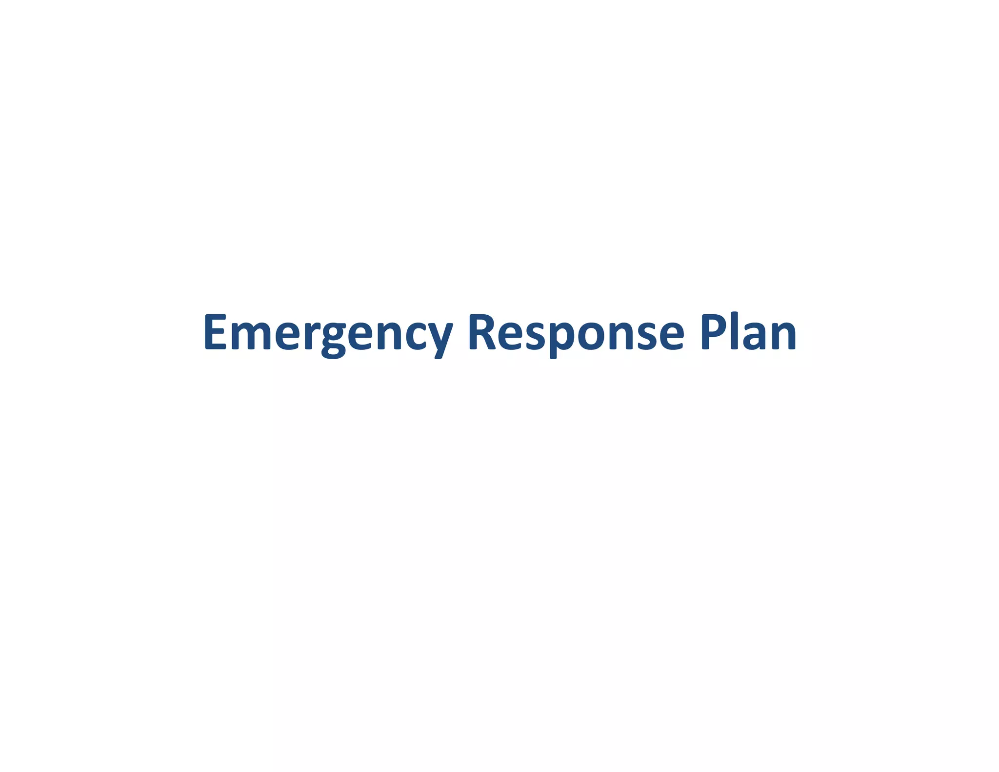 Emergency response plan | PDF