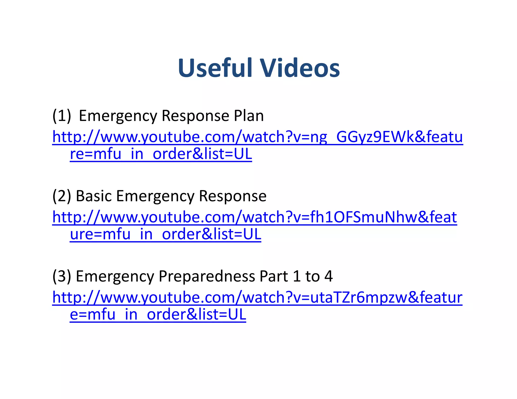 Emergency response plan | PDF
