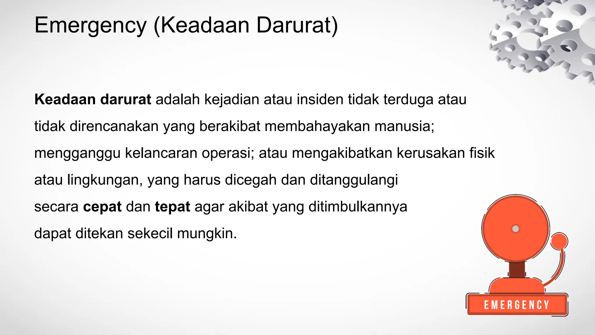 Presentasi K3 tentang - EMERGENCY RESPONSE PLAN | PPTX