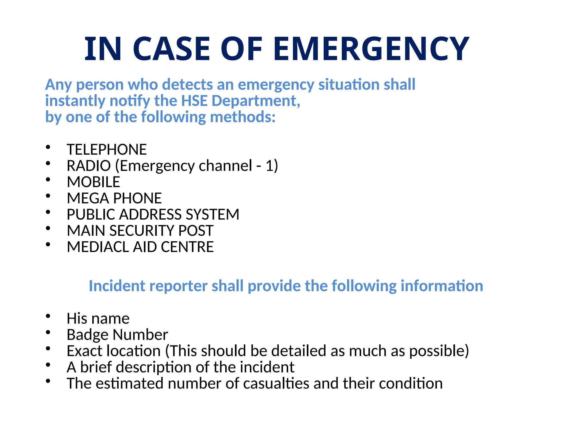 EMERGENCY RESPONSE PLAN.ppt jhjhjhjhjhjhj | PPT