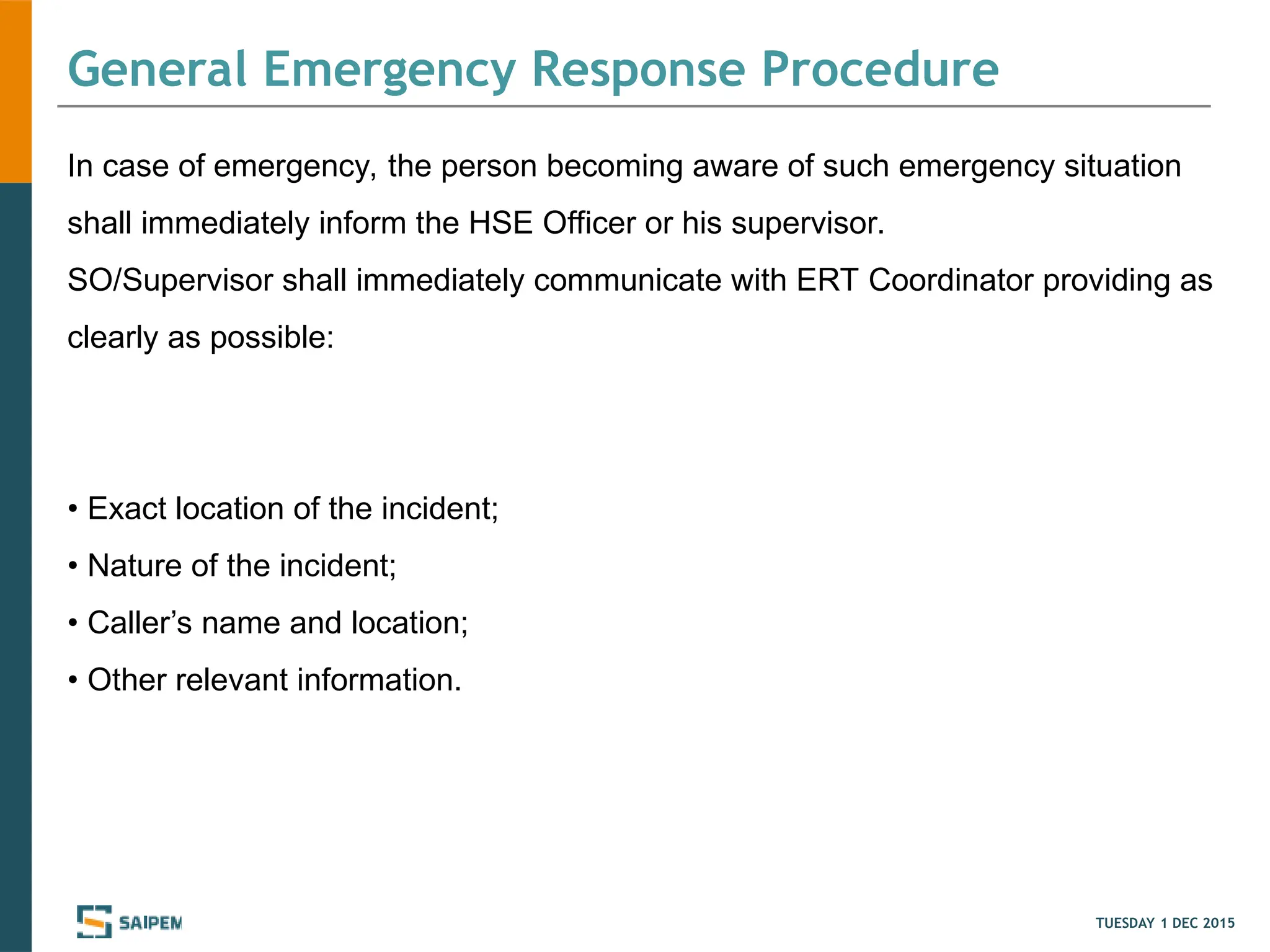 Emergency response plan and emergency awareness .ppt