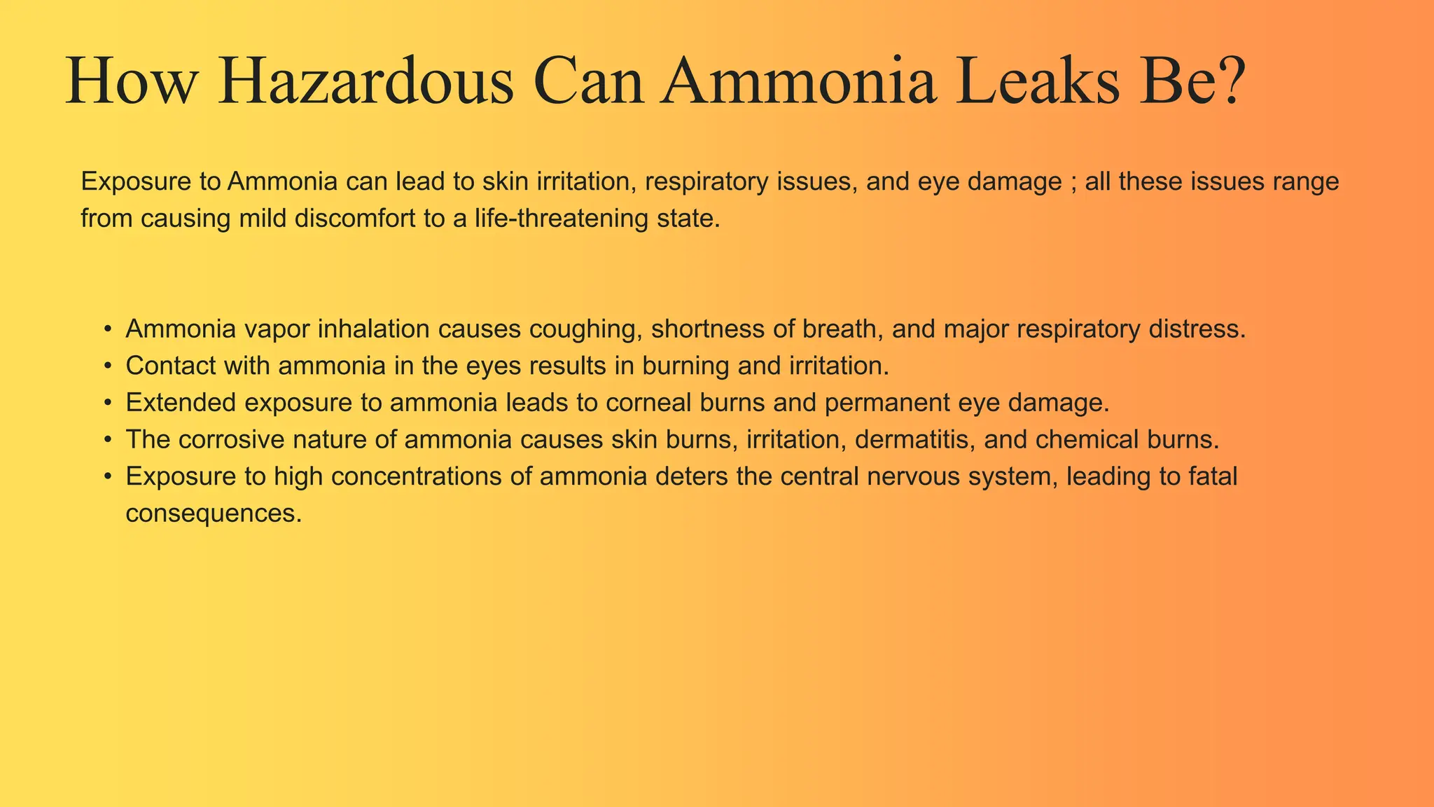 Emergency Response Plan for Ammonia Leaks in Grocery Stores | PPTX