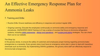 Emergency Response Plan for Ammonia Leaks in Grocery Stores | PPTX