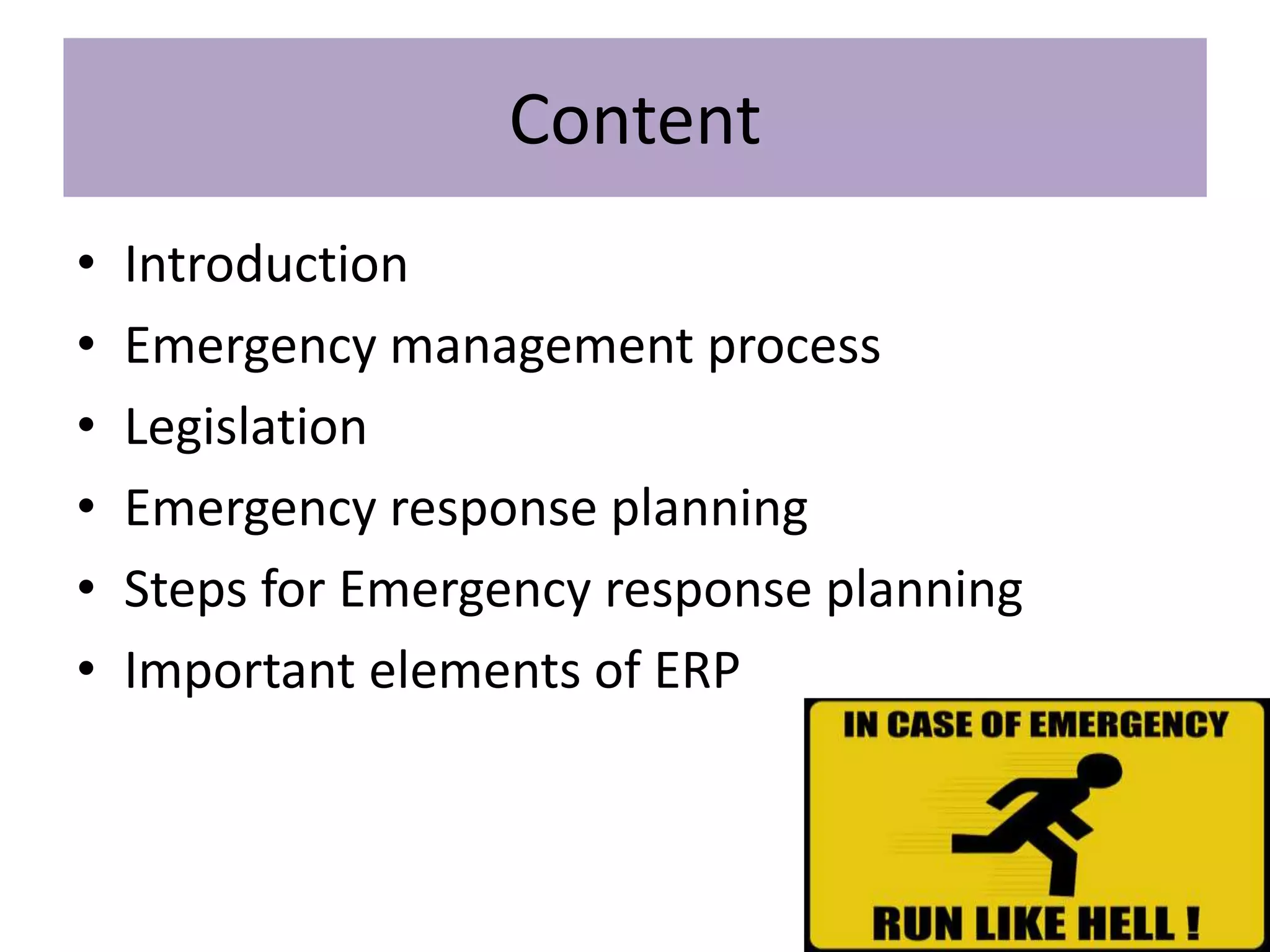 Emergency response planning and implementation | PPTX