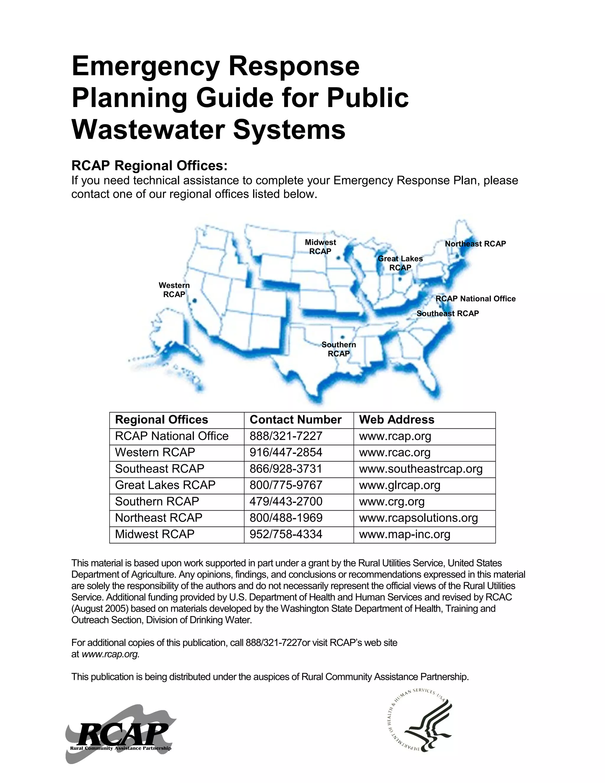 Emergency response planning guide for public wastewater syst | DOC