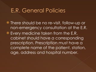 Emergency Room General Policies and Safety | PPTX