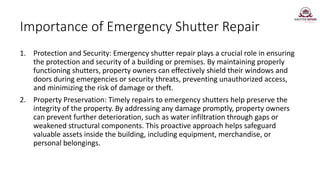 Emergency Shutter Repair in London | PPT
