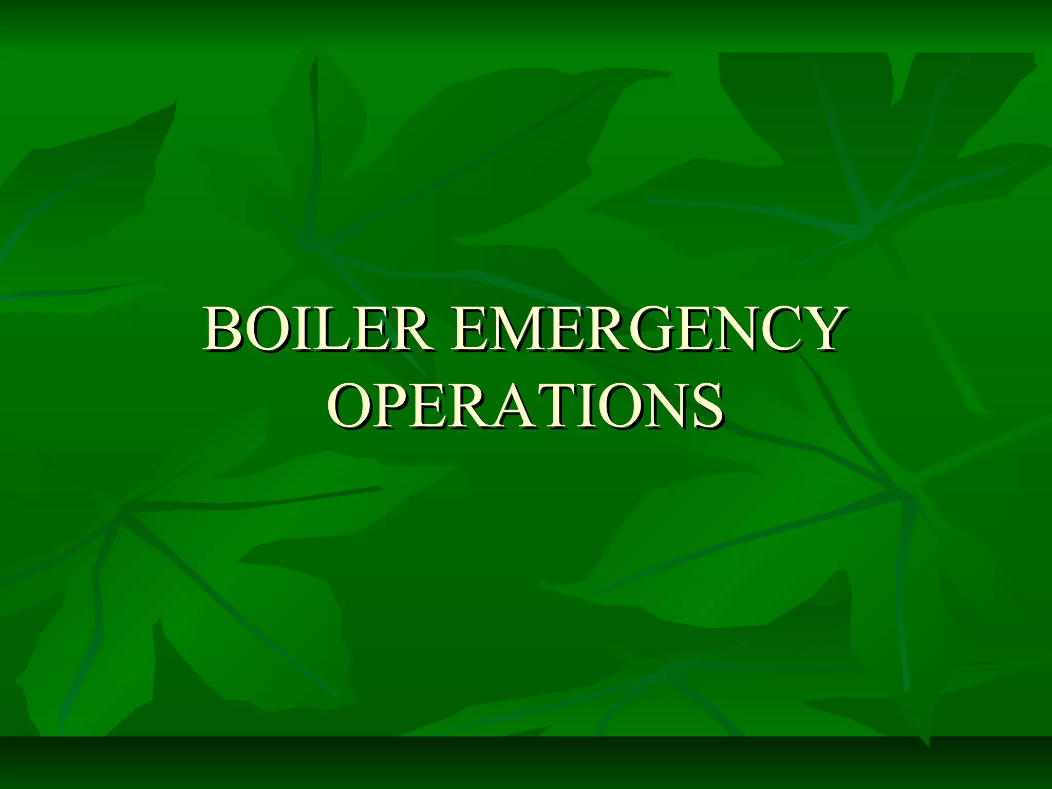 Thermal Power Plant - Emergency situations | PPT