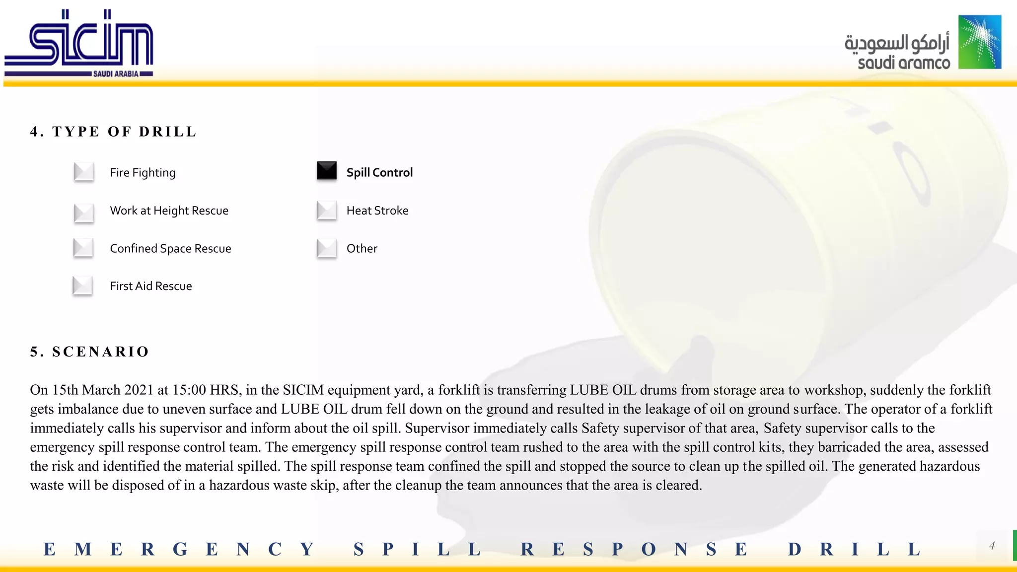 Emergency spill control drill | PDF