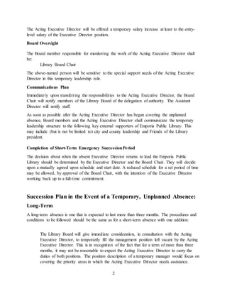 Emporia Public Library (KS) Emergency Succession Plan 2022 | DOCX