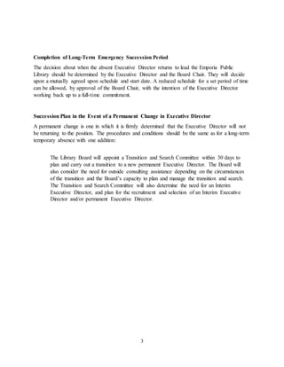 Emporia Public Library (KS) Emergency Succession Plan 2022 | DOCX