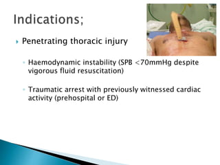 Emergencythoracotomy 151105053500-lva1-app6892 | PPTX