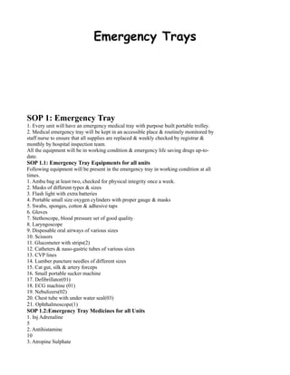 Emergency tray | ODT | Pharmaceutical Drugs | Medical Health