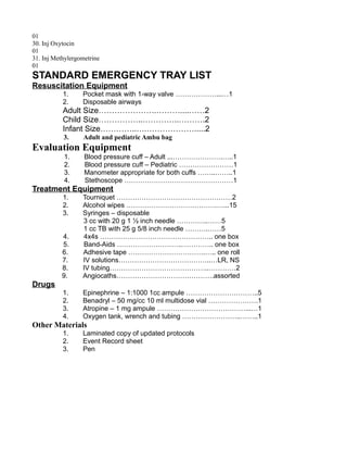 Emergency tray | ODT