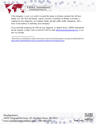 FDA’s Emergency Use Authorization | DOCX