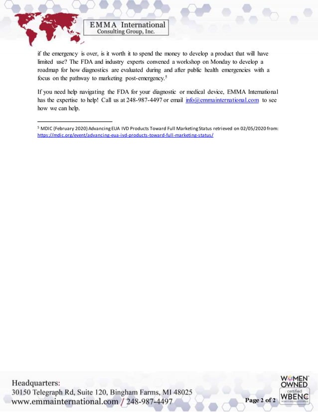 FDA’s Emergency Use Authorization | DOCX