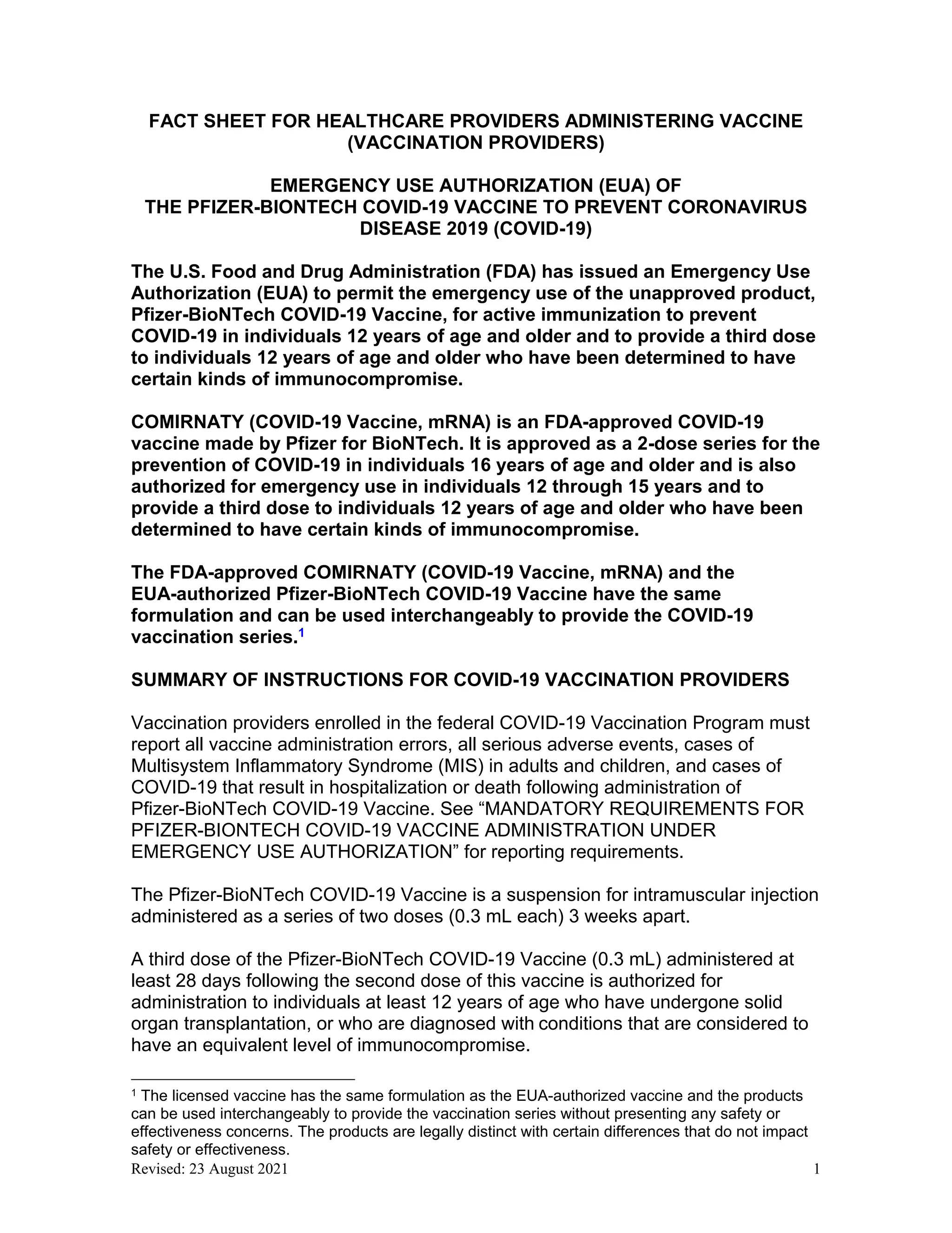 Emergency use full prescribing info hcp fact sheet pfizer | PDF