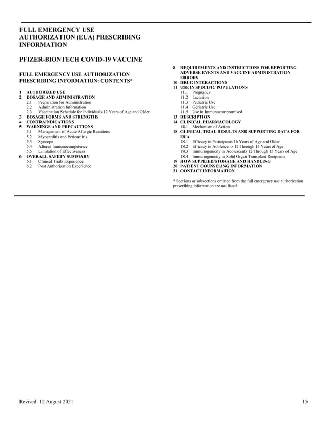 Emergency use full prescribing info hcp fact sheet pfizer | PDF