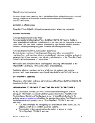 Emergency use full prescribing info hcp fact sheet pfizer | PDF