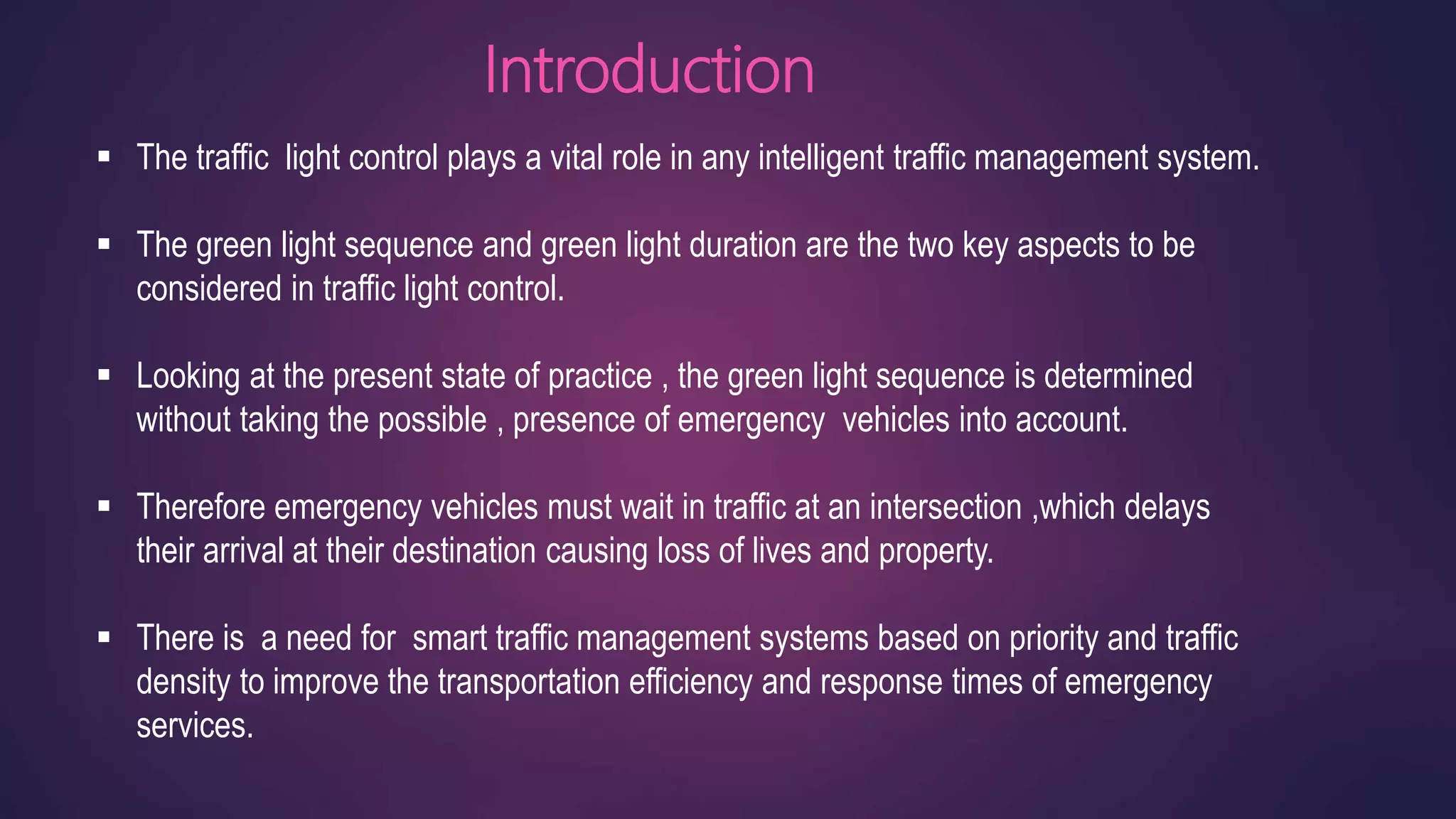 Emergency vehicles detection and special road system ppt | PPTX