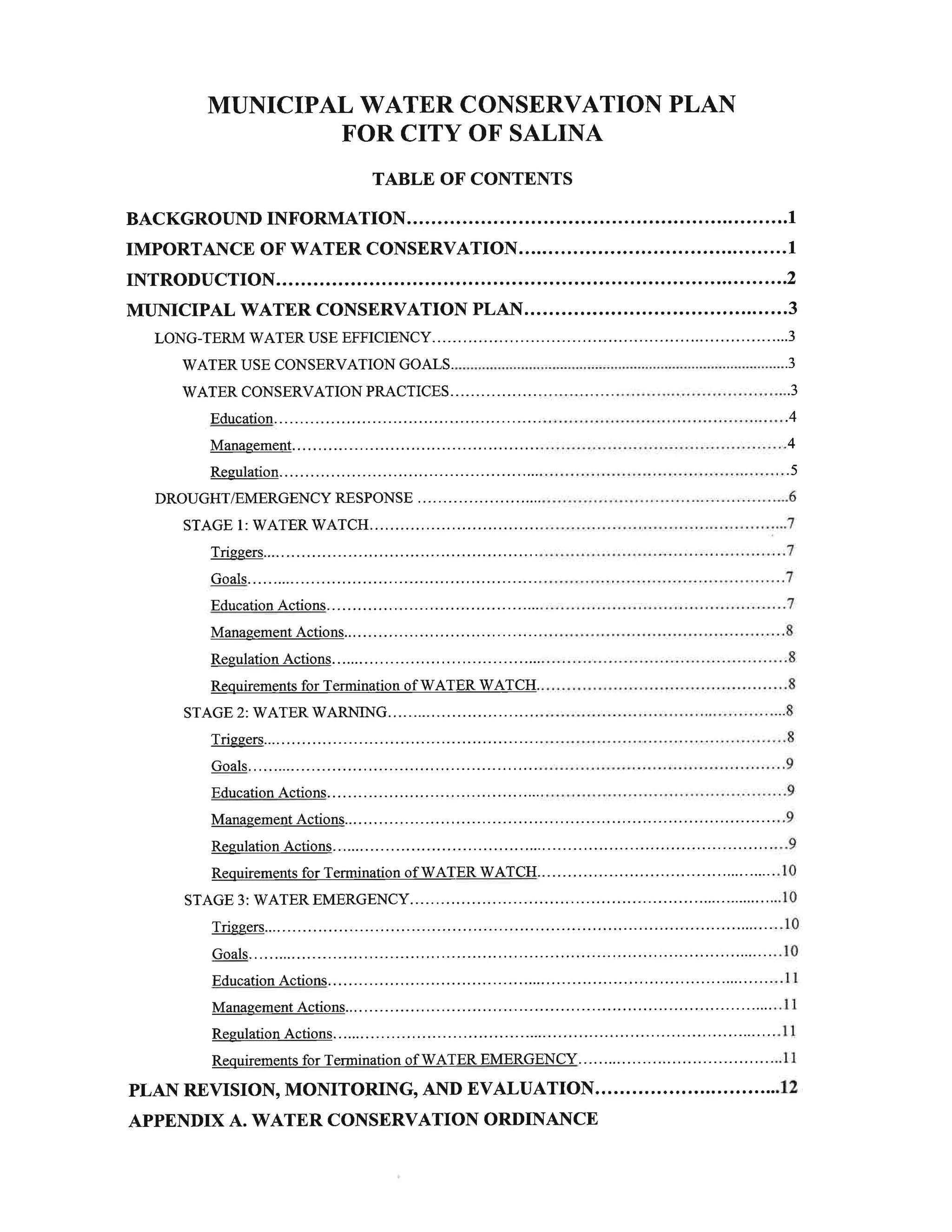 City of Salina--Emergency Water Supply Plan | PDF