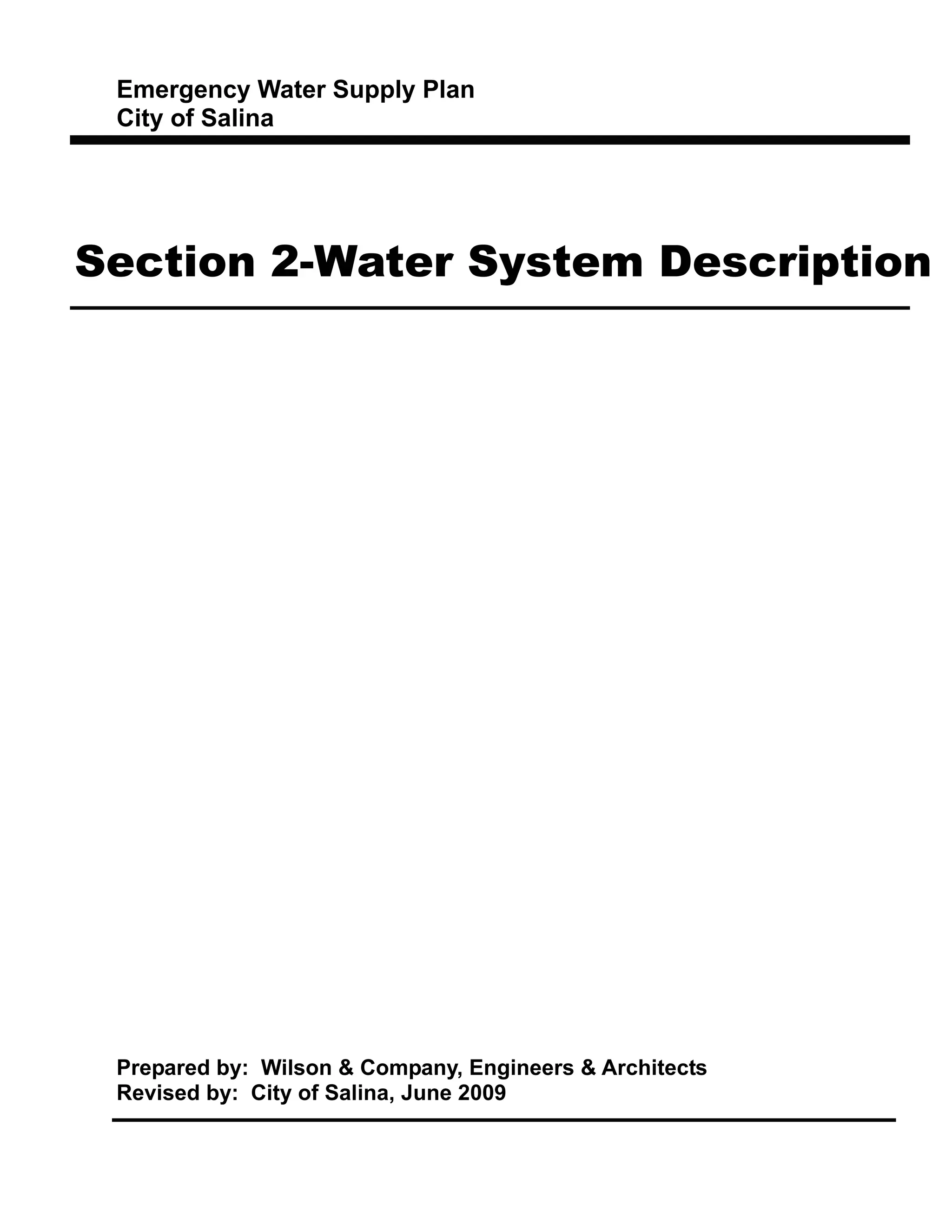 City of Salina--Emergency Water Supply Plan | PDF