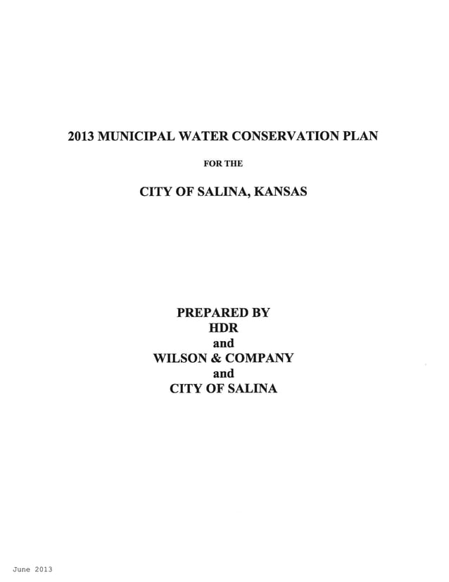 City of Salina--Emergency Water Supply Plan | PDF