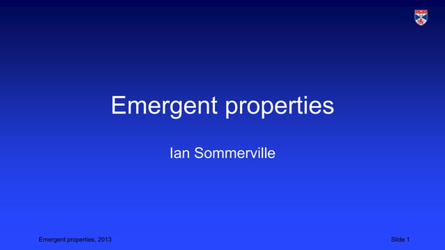 Emergent properties | PPTX