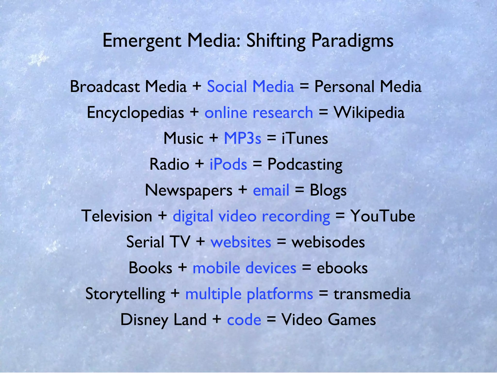 Emergent MEDIA, NEXT GEN THINKING | PPT