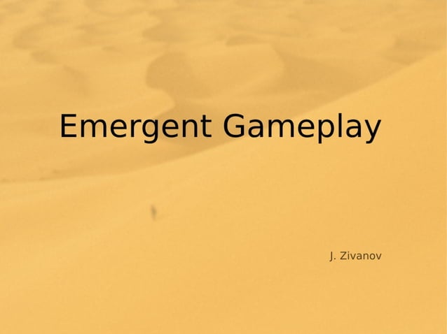 Emergent gameplay | PDF