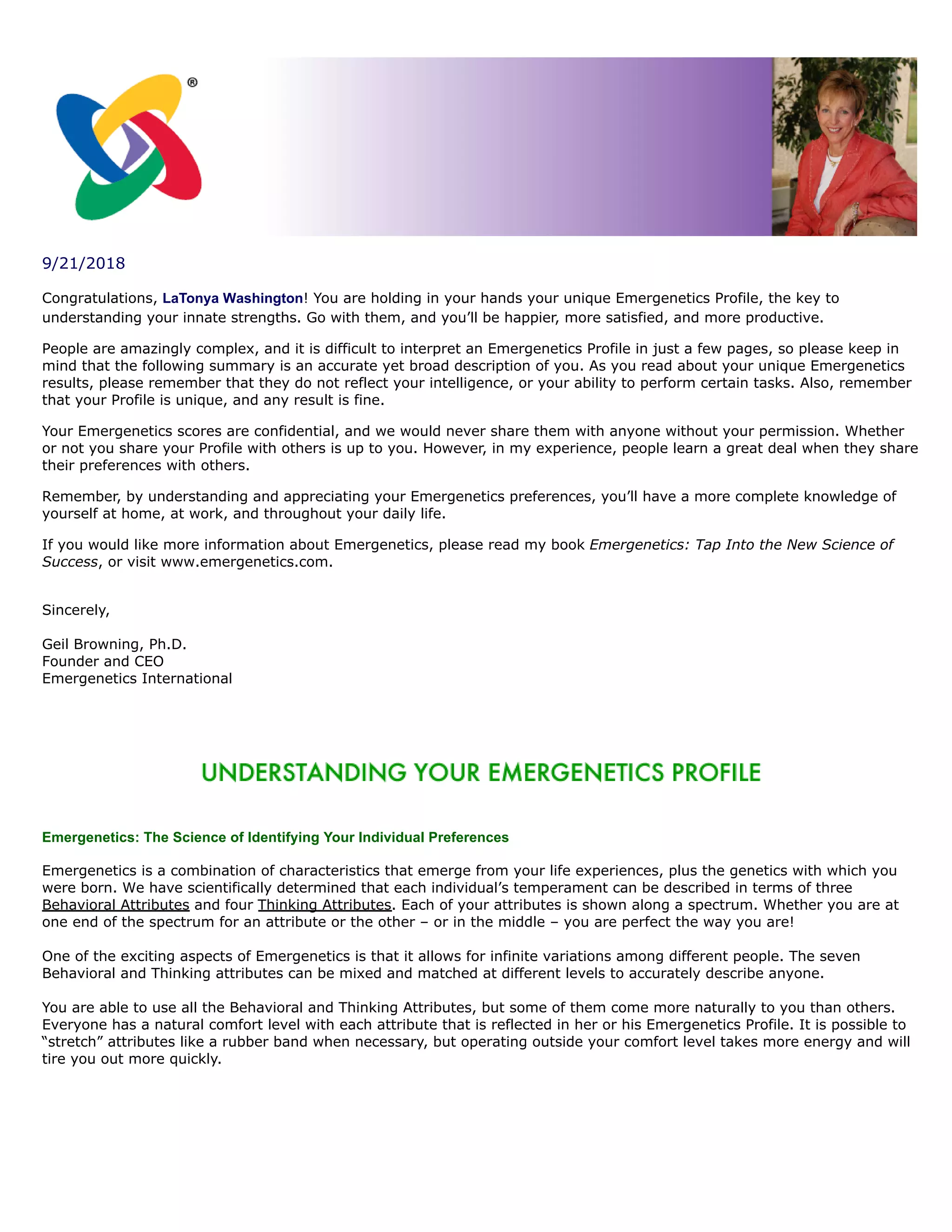 Emergentics Profile | PDF