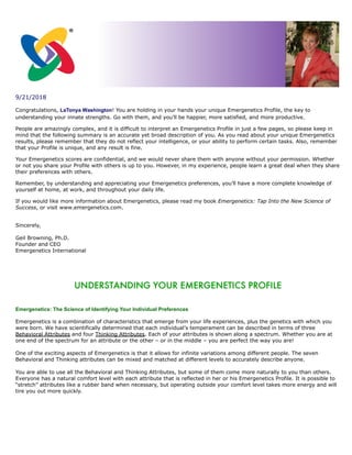 Emergentics Profile | PDF