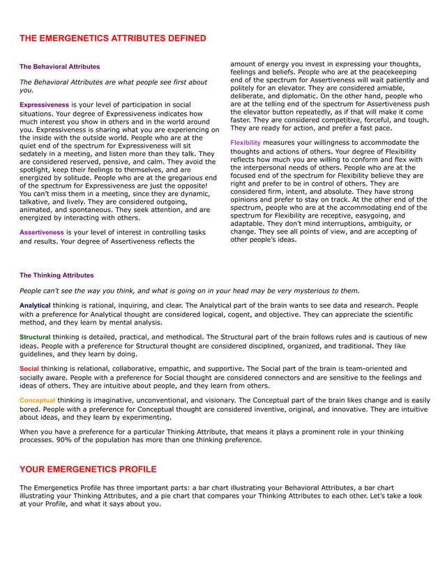 Emergentics Profile | PDF