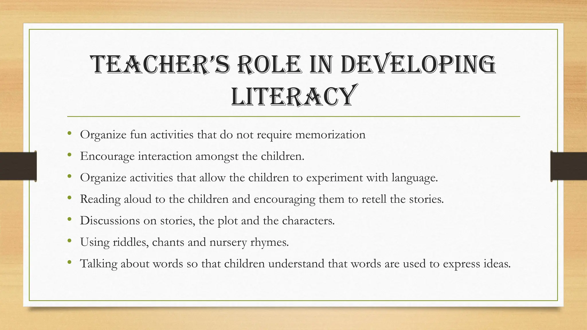 Emergent Literacy Application In Life Pptx