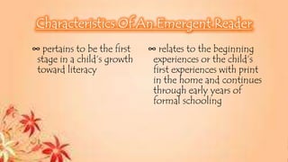 Emergent Reader and Writer | PPTX