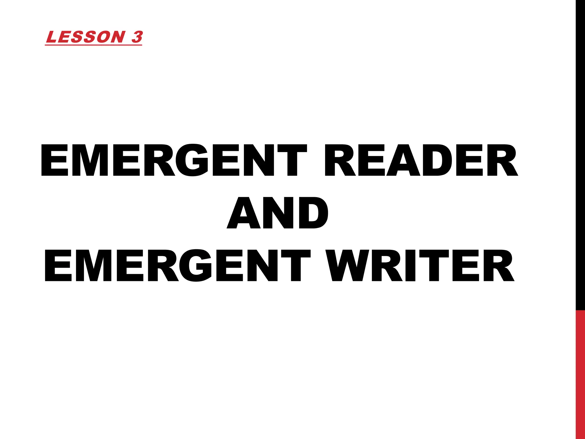 Emergent reader | PPTX