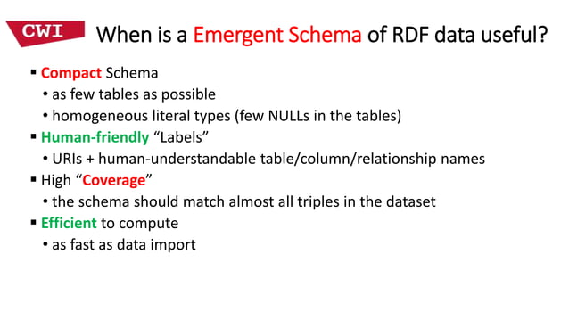 Deriving an Emergent Relational Schema from RDF Data | PPTX | Databases | Computer Software and ...