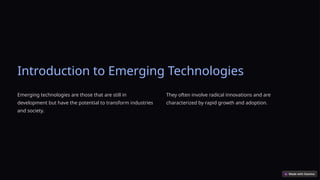 Emerging Technologies Shaping The Future Pptx