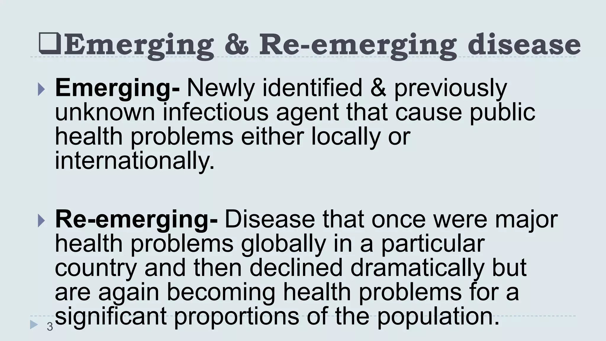 Emerging and re-emerging diseases | PPTX