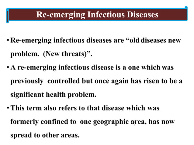 Emerging and re emerging diseases | PPTX | Cold and Flu | Diseases and ...