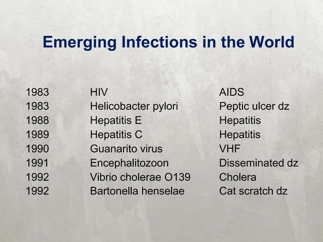Emerging and re emerging infections | PPTX