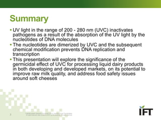 Emerging applications for food system sustainability. UVC shows potential for improving quality ...