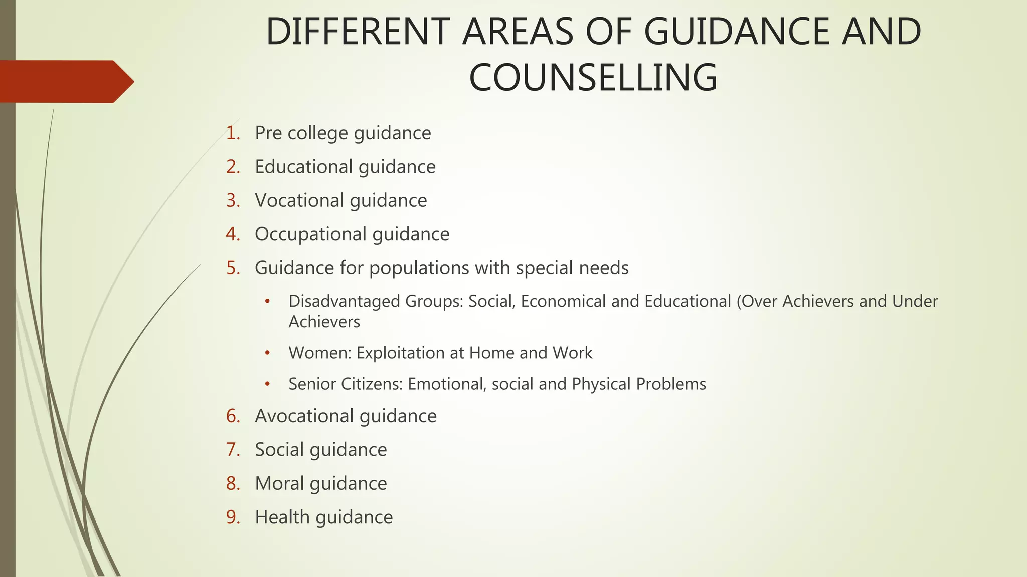 Emerging areas of guidance and counselling | PPTX