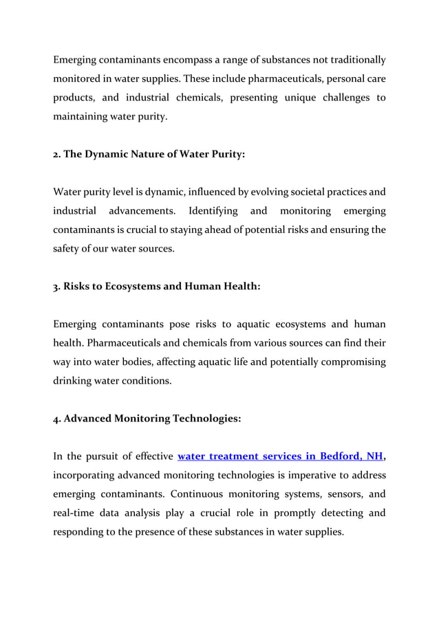 Emerging Contaminants: Monitoring Risks to Water Quality | PDF