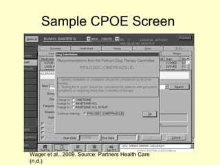 Emerging Health Care Technology: CPOE | PPT