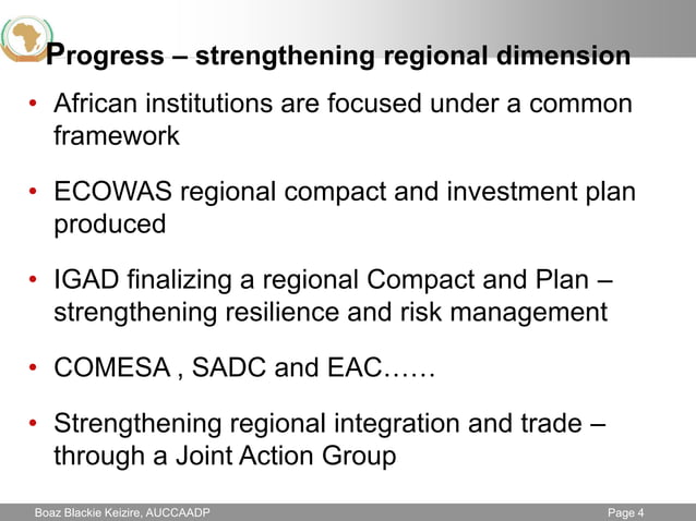 Emerging impact and progress on CAADP implementation | PPT